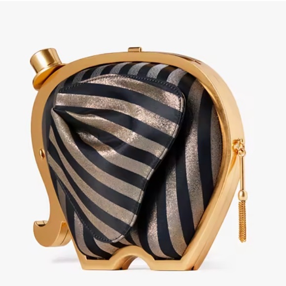 kate spade | Bags | Kate Spade Ellie Stripped 3d Elephant Metallic ...